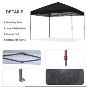 HLong Pop Up Canopy Tent Outdoor Portable Easy Canopy Tent (10x10, Black)