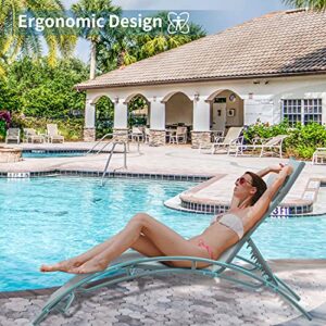 Leisurelife Adjustable Chaise Lounge Chairs Outdoor with Pillow, Set of 2, Grey, Aluminum, Zero Gravity