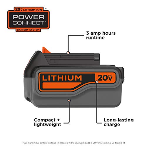 BLACK+DECKER 20V MAX Lithium Battery 3.0 Amp Hour (LB2X3020 OPE)