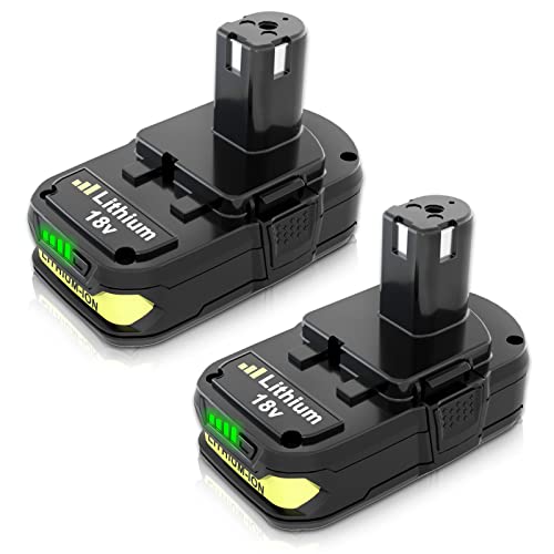 3.0Ah Replacement Battery Compatible with Ryobi 18V Lithium Battery P102 P103 P104 P105 P107 P108 P109 P190 P122 for 18 Volt Cordless Power Tools 2 Packs