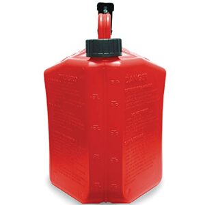 Surecan 5 Gallon Self Venting Gasoline Fuel Can Container with 180 Degree Rotating Nozzle, Thumb Trigger Flow Control, & Child Safe Fill Cap, Red