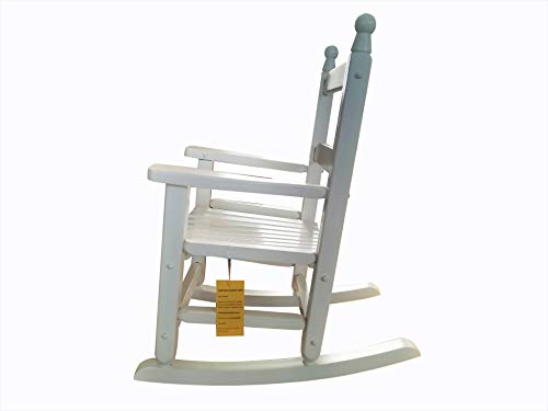 Rockingrocker - K081WT Durable White Child’s Wooden Rocking Chair/Porch Rocker - Indoor or Outdoor - Suitable for 3-7 Years Old