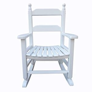 Rockingrocker - K081WT Durable White Child’s Wooden Rocking Chair/Porch Rocker - Indoor or Outdoor - Suitable for 3-7 Years Old