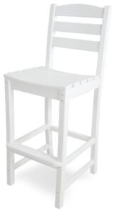 polywood td102wh la casa café bar side chair, white