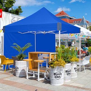 OUTDOOR WIND Pop Up Canopy Tent Commercial 10'x10' Enclosed Instant Canopy Tent Market stall with Removable Sides Walls(Blue)