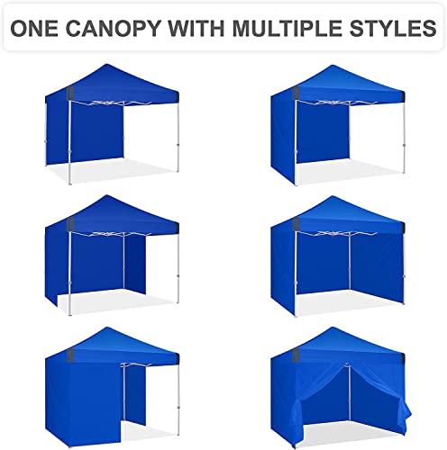 OUTDOOR WIND Pop Up Canopy Tent Commercial 10'x10' Enclosed Instant Canopy Tent Market stall with Removable Sides Walls(Blue)