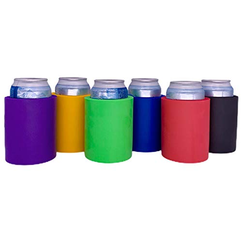 Blank Thick Foam Old School Can Cooler (Variety Color 6 Pack)