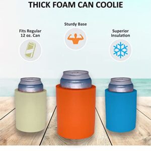 Blank Thick Foam Old School Can Cooler (Variety Color 6 Pack)