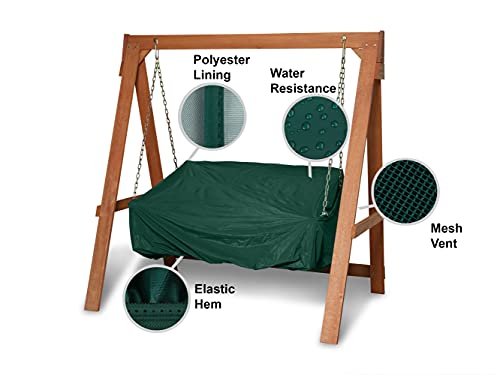 Covermates Outdoor Swing Cover - Light Weight Material, Weather Resistant, Elastic Hem, Seating and Chair Covers-Green