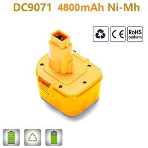 VANON [Upgraded to 4800mAh] Ni-MH 12V DW9071 DC9071 Replacement for Dewalt 12Volt Battery DW9072 DE9037 DE9071 DE9072 DE9074 DE9075 152250-27 397745-01,2-Pack