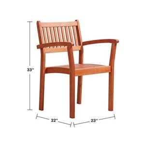 Vifah Bayeux Outdoor Garden Stacking Armchair (Set of 2)