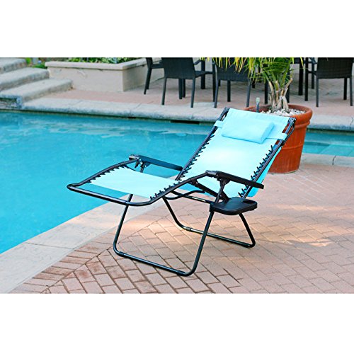 Oversized Zero Gravity Chair with Sunshade and Drink Tray - Brown Mesh