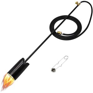 500,000 btu propane weed burner with 10 ft hose adjustable flame control flint ignitor, heavy duty weed burner for propane tank,snow melting, roofing, roads etc