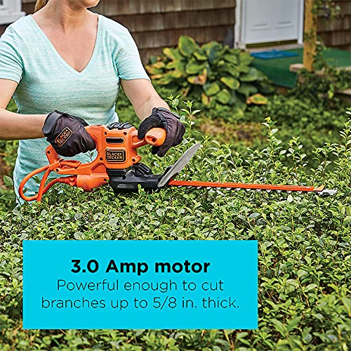 BLACK+DECKER Hedge Trimmer, Dual-Action Blade, 16-Inch (BEHTS125)