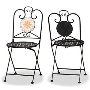 baxton studio santina black metal outdoor dining chair (set of 2)