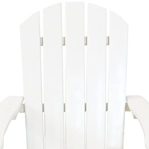 Sunnydaze All-Weather Outdoor Adirondack Chair with Drink Holder - Heavy Duty HDPE Weatherproof Patio Chair - Ideal for Lawn, Garden or Around The Firepit - White - Set of 2