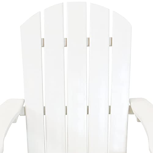 Sunnydaze All-Weather Outdoor Adirondack Chair with Drink Holder - Heavy Duty HDPE Weatherproof Patio Chair - Ideal for Lawn, Garden or Around The Firepit - White - Set of 2