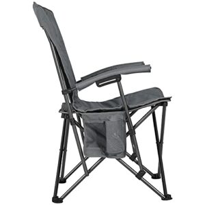 TIMBER RIDGE Folding Hot and Cold Camping Lawn Chair Removable Seat Padded Side Pocket Carry Bag Included, Supports Up to 300 LBS, Grey