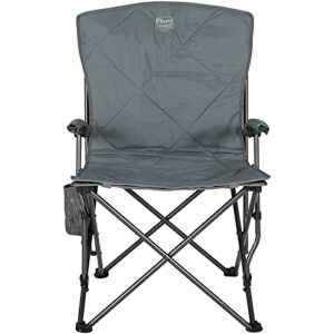 TIMBER RIDGE Folding Hot and Cold Camping Lawn Chair Removable Seat Padded Side Pocket Carry Bag Included, Supports Up to 300 LBS, Grey