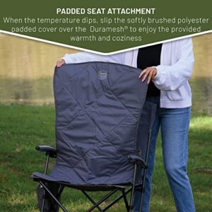 TIMBER RIDGE Folding Hot and Cold Camping Lawn Chair Removable Seat Padded Side Pocket Carry Bag Included, Supports Up to 300 LBS, Grey