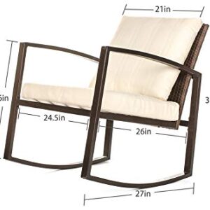 W HOME Rocker 3 PCs Furniture Set, Brown