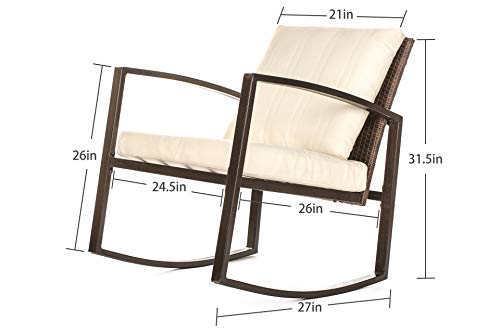 W HOME Rocker 3 PCs Furniture Set, Brown