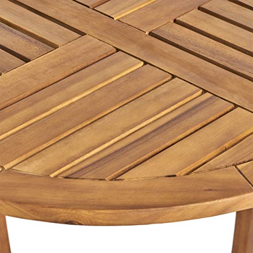 Christopher Knight Home Carina Accent Round Table, Teak Finish Brown