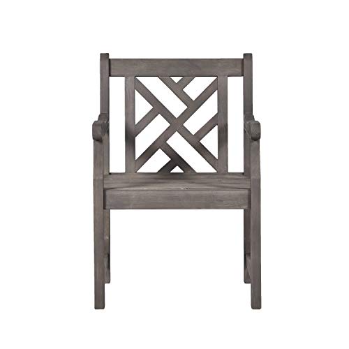 Vifah V1301 Renaissance Hand-Scraped Acacia Patterned Back Outdoor Armchair