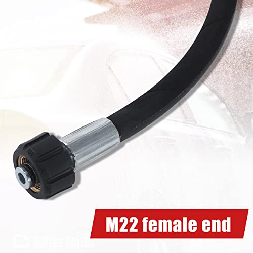 Tool Daily Pressure Washer Whip Hose with Swivel, Hose Reel Connector Hose for Pressure Washing, 2 FT (3/8 NPT Solid + M22 Female)