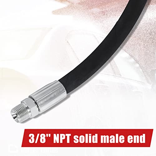 Tool Daily Pressure Washer Whip Hose with Swivel, Hose Reel Connector Hose for Pressure Washing, 2 FT (3/8 NPT Solid + M22 Female)