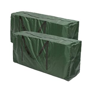 christmas tree storage bag 2 pack , fits up to 12 ft tall artificial disassembled trees, heavy duty xmas tree bag, outdoor cushion storage bag with zippers and handles 68″ l x 30″ w x 20″