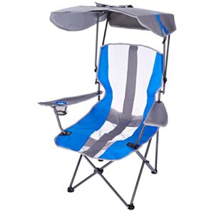 kelsyus original foldable canopy chair for camping, tailgates, and outdoor events, grey/blue