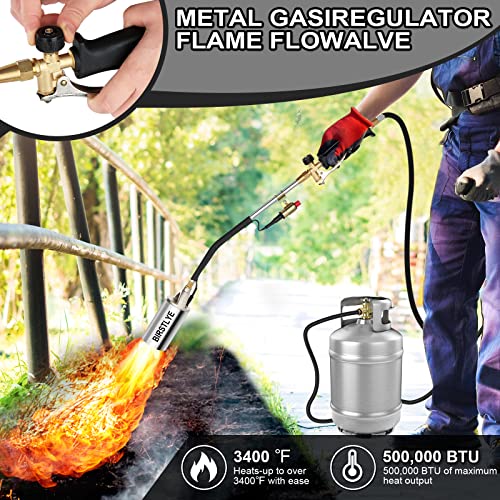 POWERFUL Propane Torch Weed Burner,Blow Torch,Flamethrower with Turbo Trigger Push Button Igniter and 9.8 FT Hose,for burning weeds,Roof Asphalt, ice snow,Road Marking,Charcoal