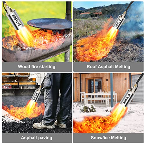 POWERFUL Propane Torch Weed Burner,Blow Torch,Flamethrower with Turbo Trigger Push Button Igniter and 9.8 FT Hose,for burning weeds,Roof Asphalt, ice snow,Road Marking,Charcoal