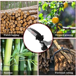 Mini Chainsaw 6 Inch Prodcyc Cordless Chainsaw with Automatic Oiler, One-Handed Portable Electric Chainsaw, 2x2.0Ah Batteries, Electric Pruning Chainsaw for Wood Cutting Garden Logging Trimming Branch