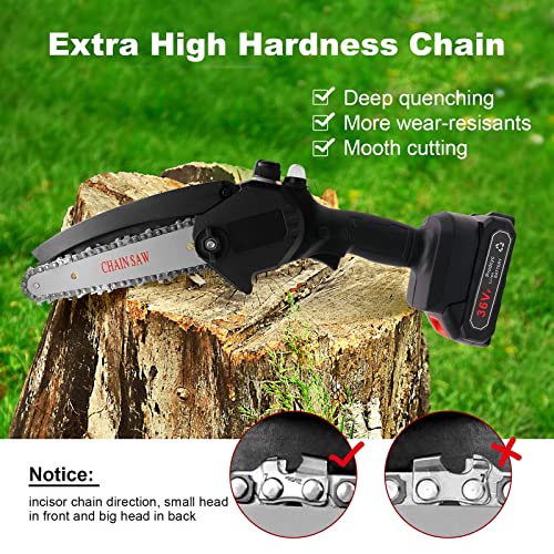 Mini Chainsaw 6 Inch Prodcyc Cordless Chainsaw with Automatic Oiler, One-Handed Portable Electric Chainsaw, 2x2.0Ah Batteries, Electric Pruning Chainsaw for Wood Cutting Garden Logging Trimming Branch