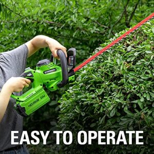 Greenworks 40V 24" Cordless Hedge Trimmer (1" Cutting Capacity), Tool Only