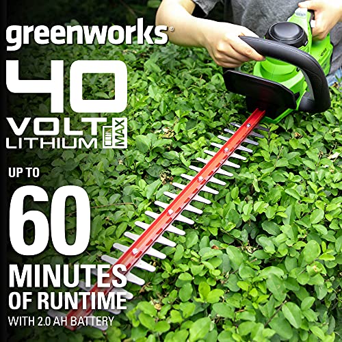 Greenworks 40V 24" Cordless Hedge Trimmer (1" Cutting Capacity), Tool Only