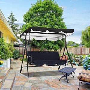 BTURYT Swing Canopy Replacement Cover, Waterproof Canopy Top Cover for 2/3 Seater Swing Chair Awning Swing Cover for Outdoor Garden Patio Yard,(top Cover only)