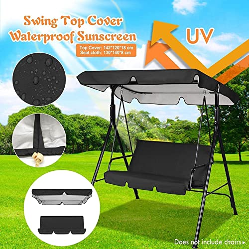 BTURYT Swing Canopy Replacement Cover, Waterproof Canopy Top Cover for 2/3 Seater Swing Chair Awning Swing Cover for Outdoor Garden Patio Yard,(top Cover only)