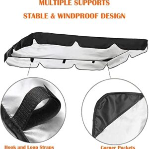 BTURYT Swing Canopy Replacement Cover, Waterproof Canopy Top Cover for 2/3 Seater Swing Chair Awning Swing Cover for Outdoor Garden Patio Yard,(top Cover only)