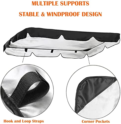 BTURYT Swing Canopy Replacement Cover, Waterproof Canopy Top Cover for 2/3 Seater Swing Chair Awning Swing Cover for Outdoor Garden Patio Yard,(top Cover only)