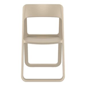 Compamia Dream Commercial Grade Folding Resin Outdoor Chair Taupe