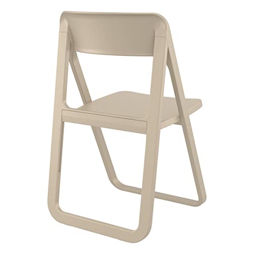 Compamia Dream Commercial Grade Folding Resin Outdoor Chair Taupe