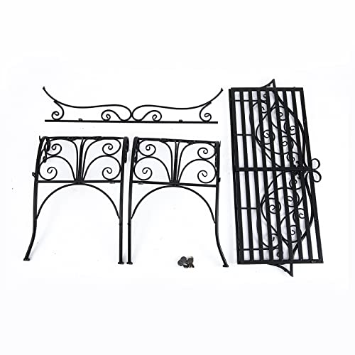 HLC 52" Garden Bench Outdoor Bench Patio Bench for Outdoors Front Porch Furniture Iron Patio Bench Park Benches for Outside