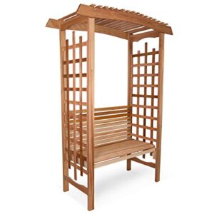 all things cedar ga87-b garden arbor with bench