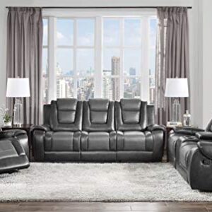 Lexicon Matteo Double Glider Reclining Loveseat, Two-Tone Gray