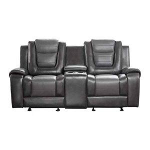 Lexicon Matteo Double Glider Reclining Loveseat, Two-Tone Gray