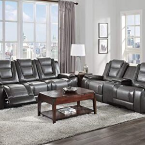 Lexicon Matteo Double Glider Reclining Loveseat, Two-Tone Gray