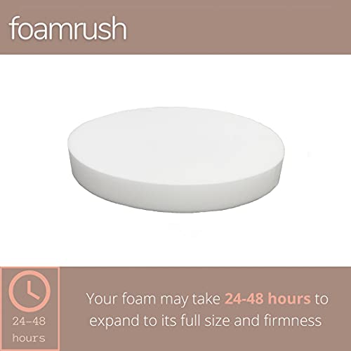 FoamRush 2" x 12" x 12" Diameter Premium Quality High Density Upholstery Foam (Bar Stools, Seat Cushion, Pouf Insert, Patio Round Cushion Replacement) Made in USA